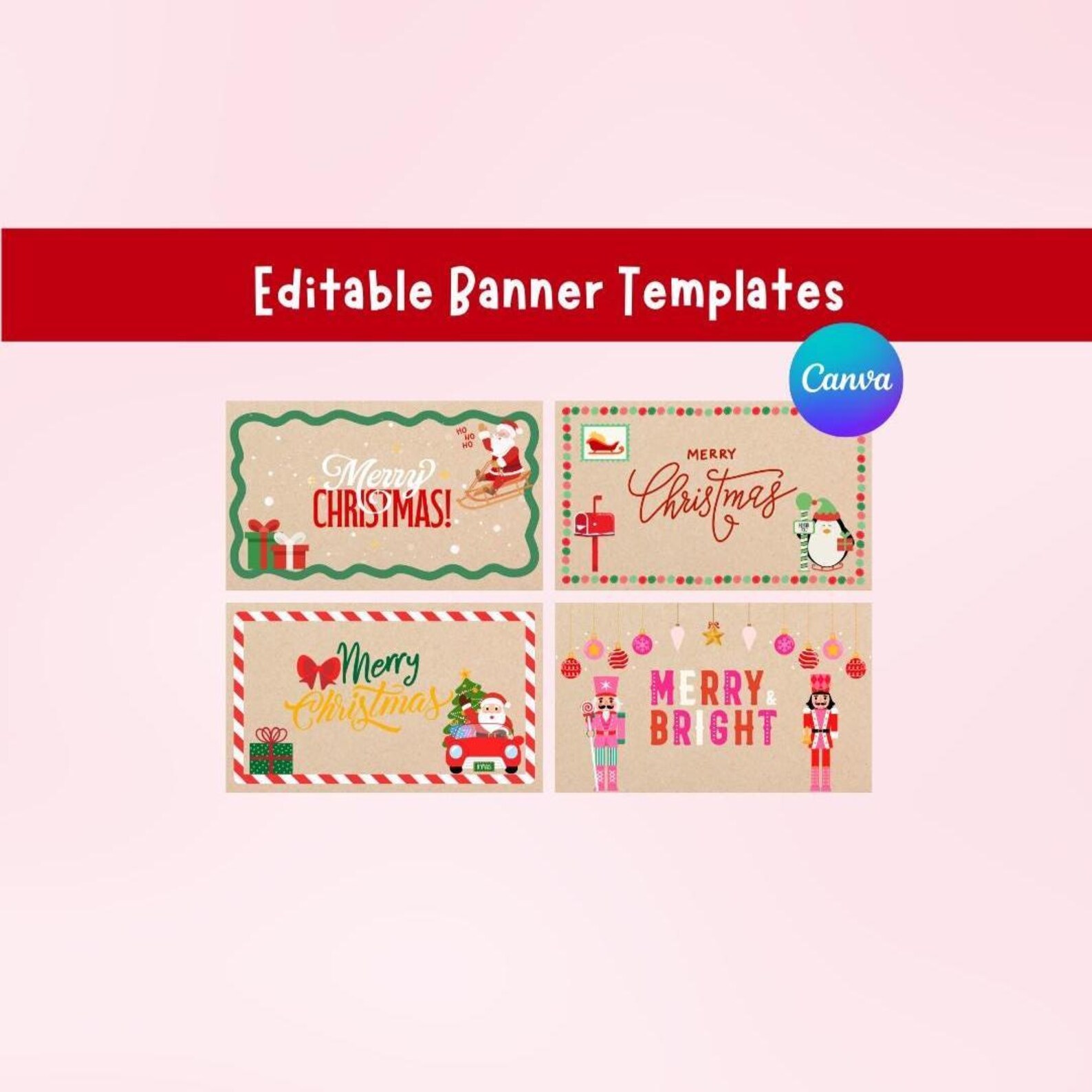 Editable Christmas Banner Templates | Canva Holiday Party Banner ...
