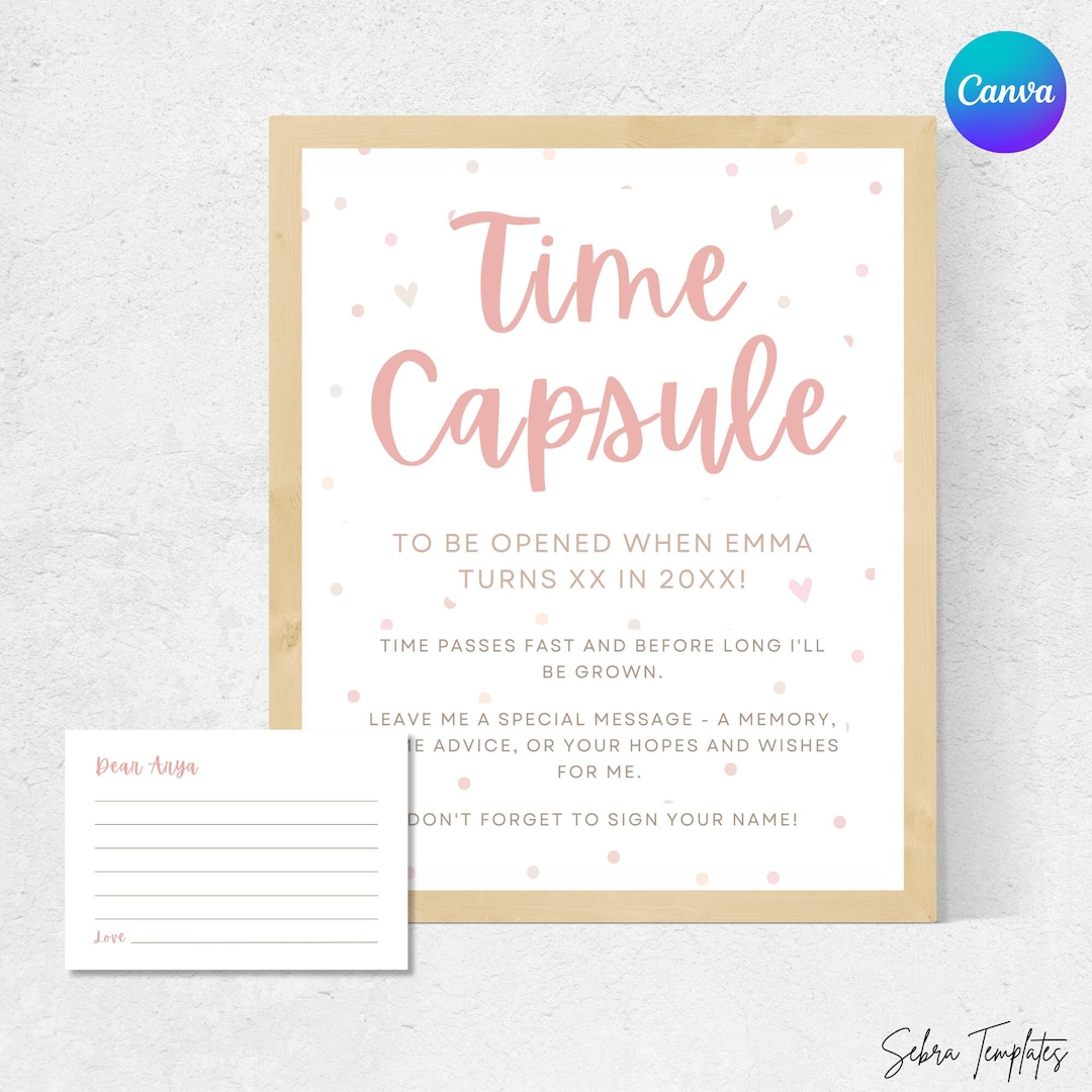 Time Capsule Sign, Boho First Birthday, Time Capsule Cards, 1st ...