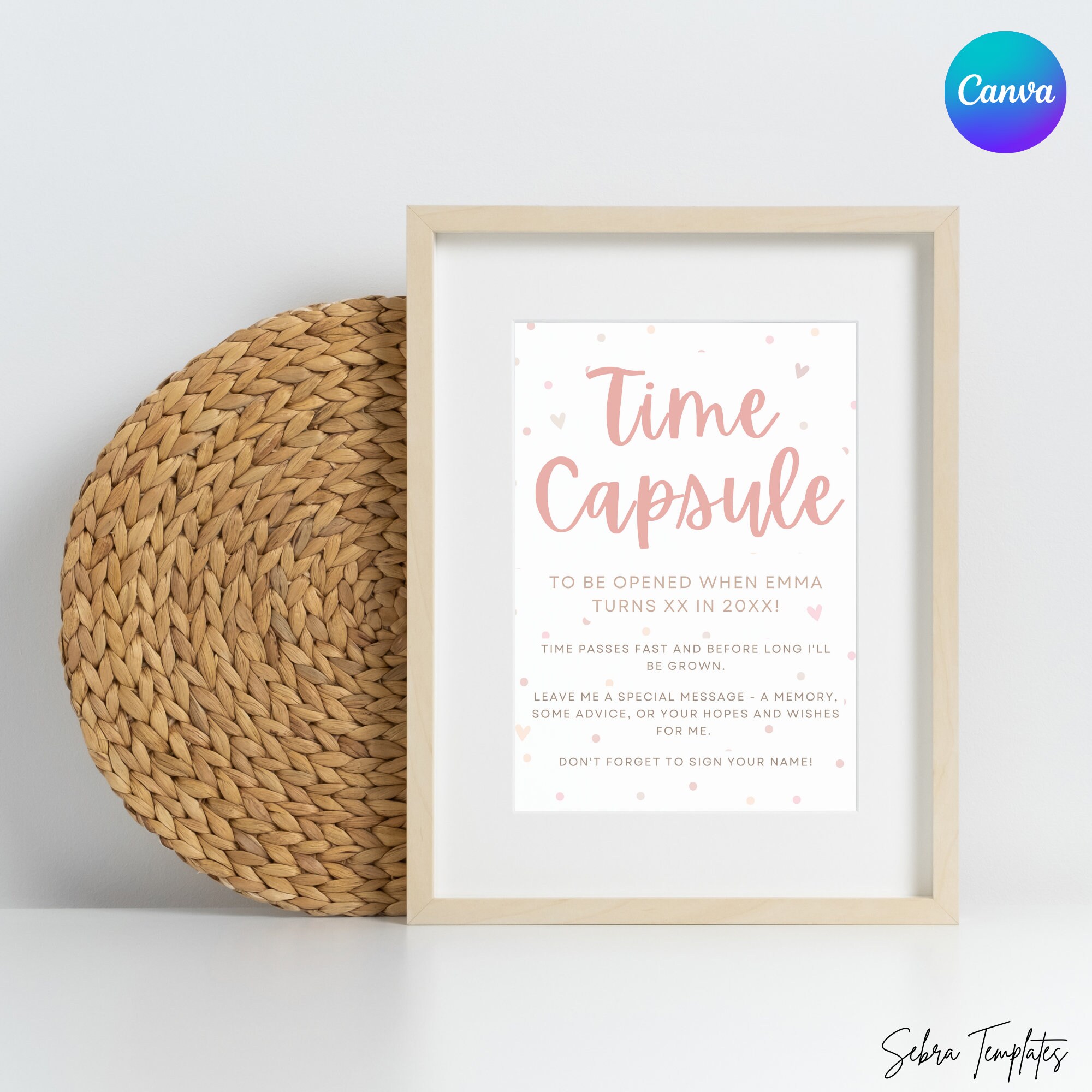Time Capsule Sign, Boho First Birthday, Time Capsule Cards, 1st ...