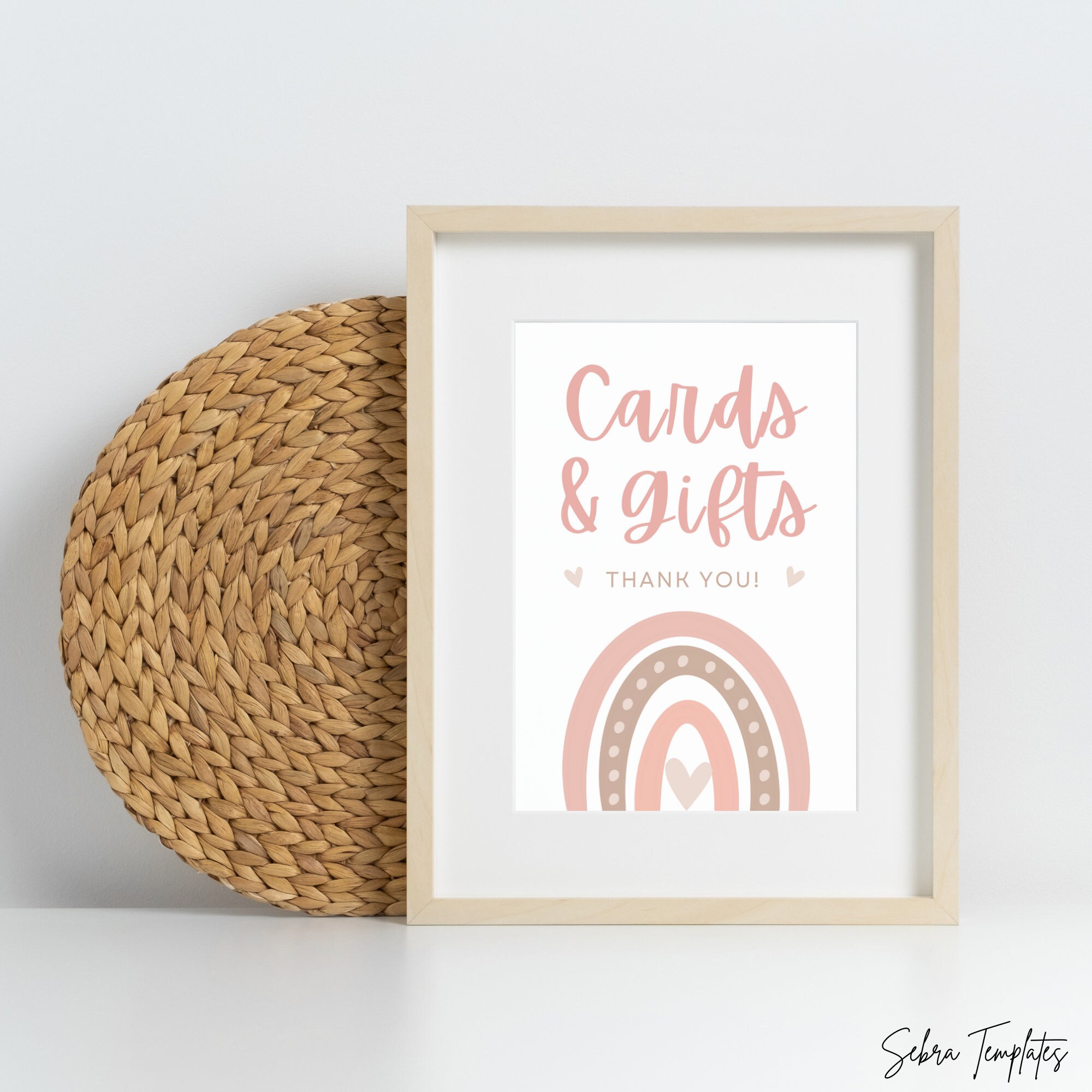 Boho Rainbow First Birthday, Cards and Gifts Sign, Boho Rainbow Party ...