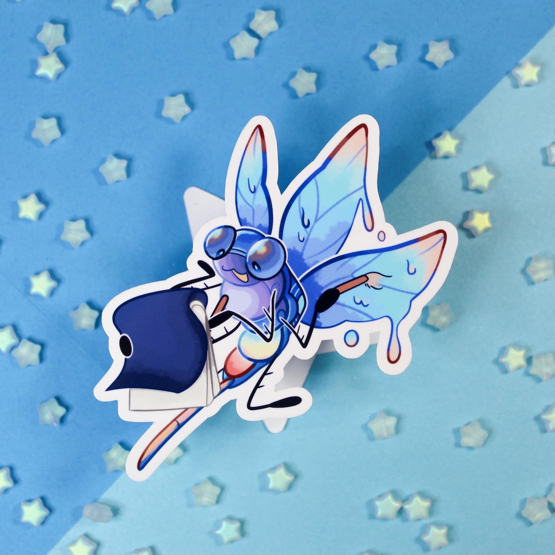 Watercolor Dragonfly Sticker [artsy Bugs Watercolor Inspired Dragonfly ...