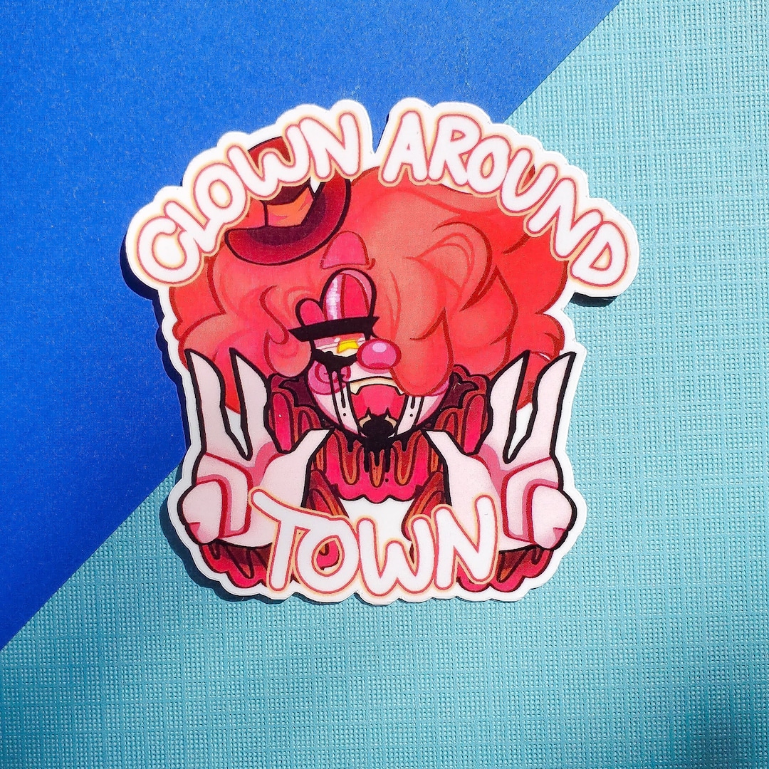 Orange Clown Around Town Sticker clowncore Weirdcore Waterproof Sticker ...