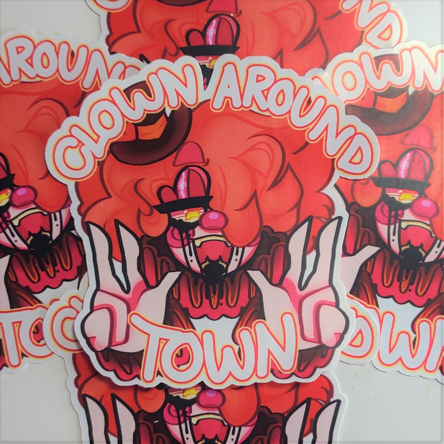 Orange Clown Around Town Sticker clowncore Weirdcore - Etsy Canada