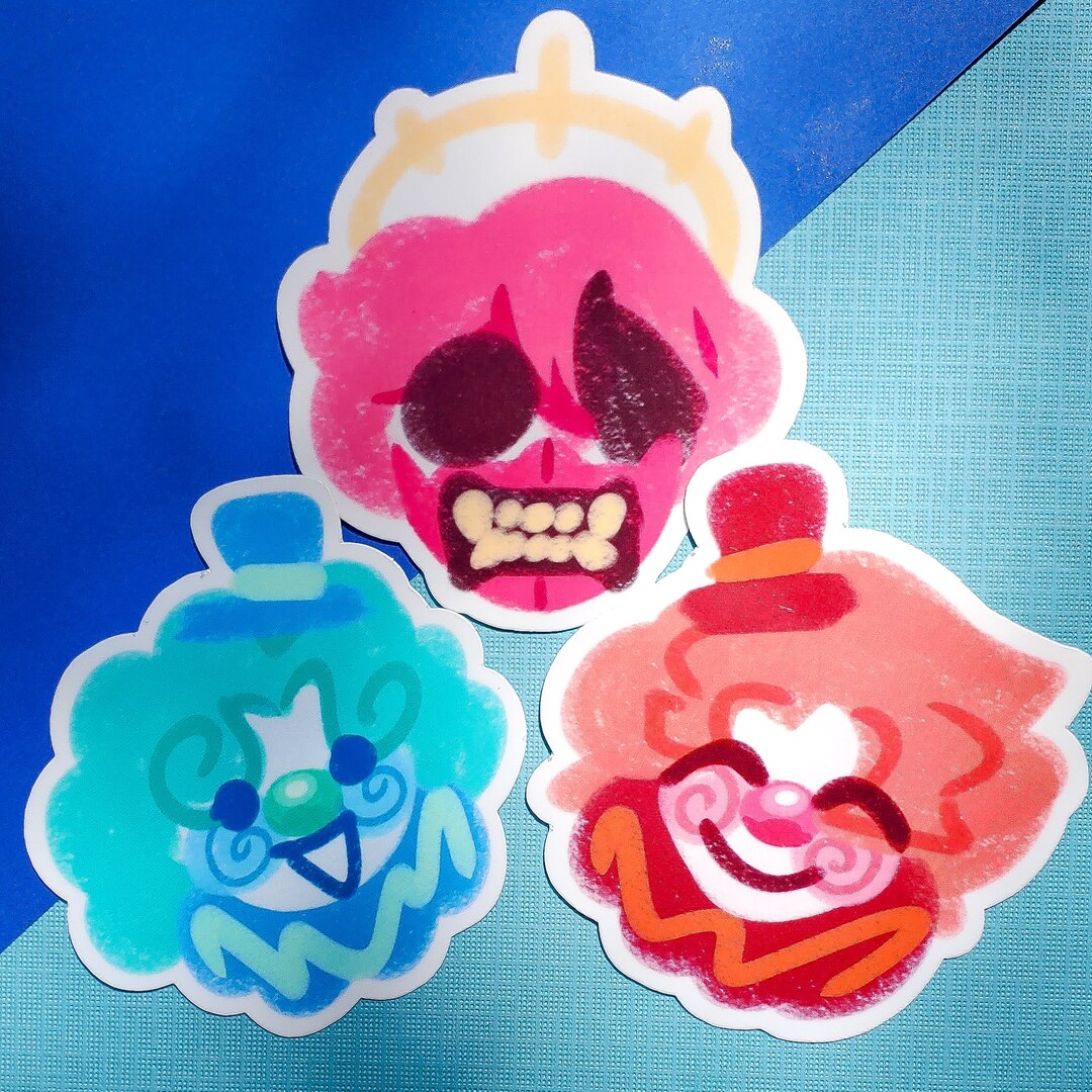 Crayon Clown Stickers [weirdcore Clowncore Waterproof Stickers] - Etsy