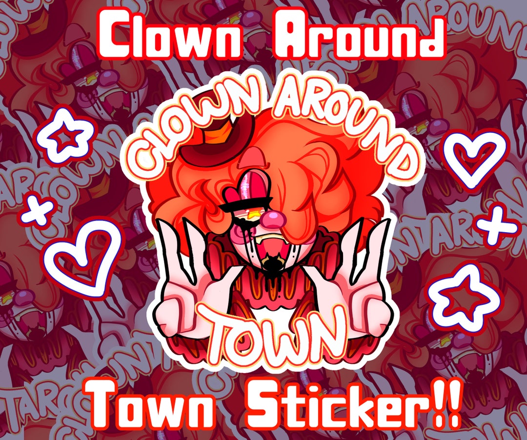 Orange Clown Around Town Sticker clowncore Weirdcore - Etsy
