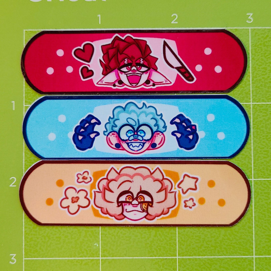 Chibi OC Character Bandaid Stickers waterproof Clowncore Weirdcore ...