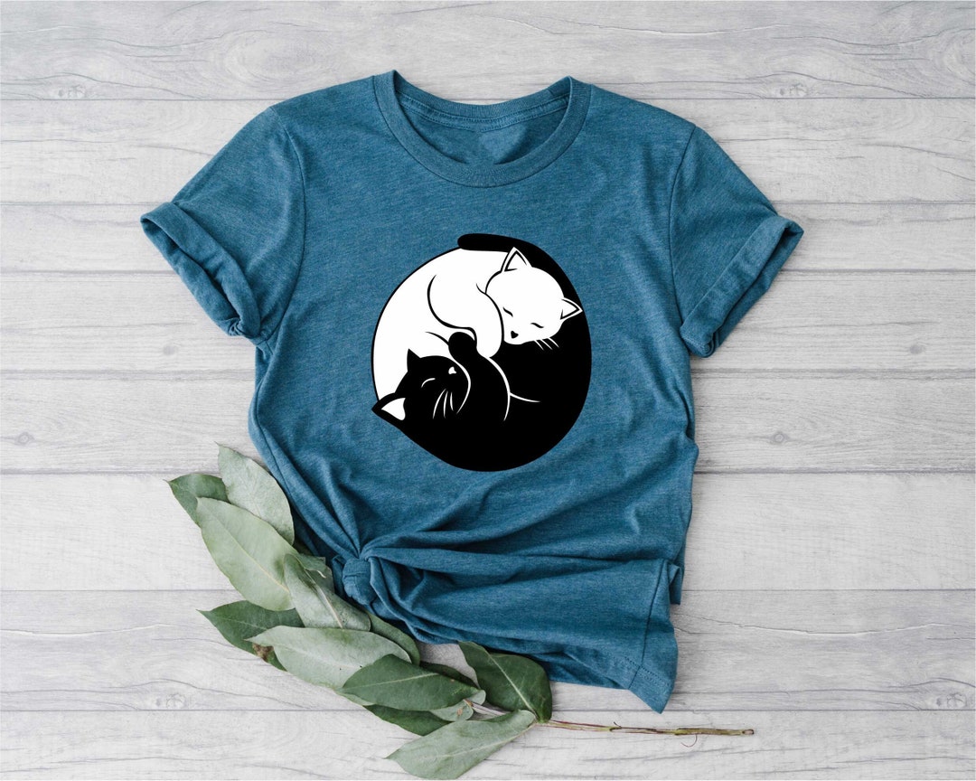 Black Cat Shirt, White Cat Shirt, Cute Kitty Tee, Kitten T-shirt, Gift ...