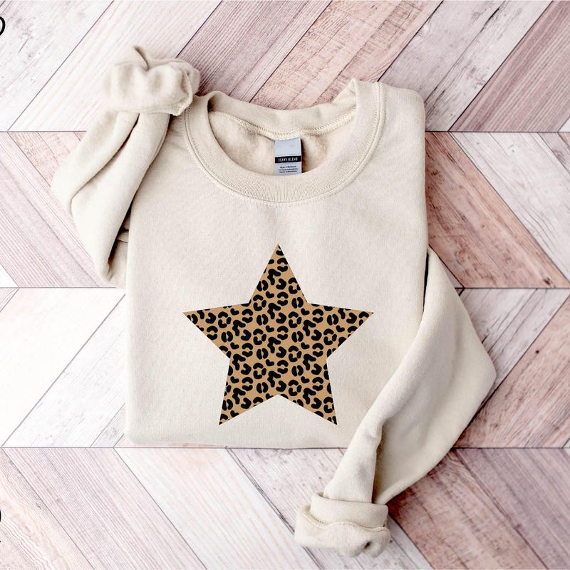 Cheetah Star Print Hoodie - Etsy