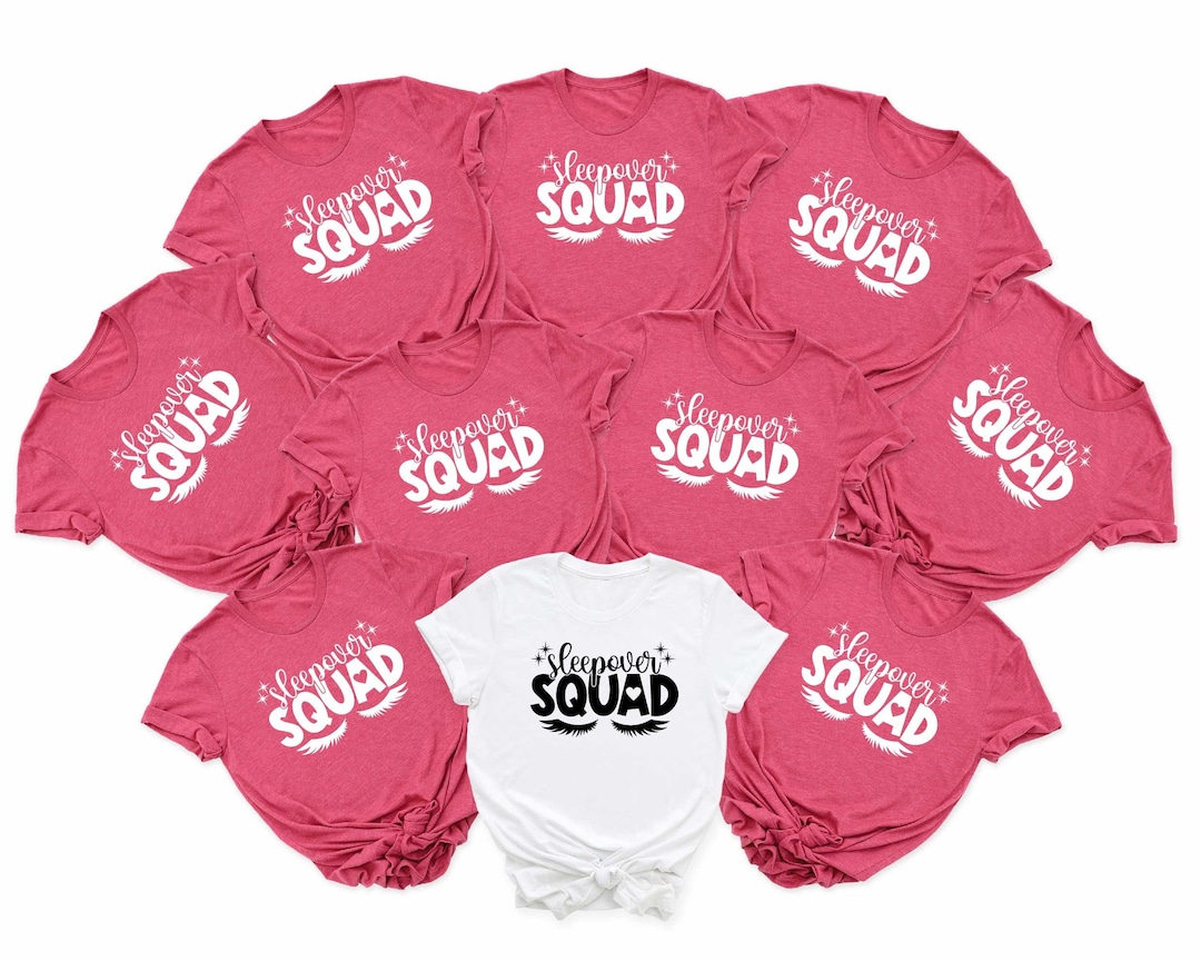 Sleepover Squad Shirt, Sleepover Shirt, Girls Birthday Party Shirt ...