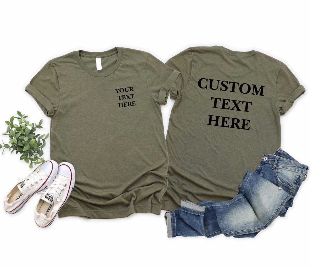 Your Text Custom Pocket Size Tshirt, Custom Text Shirt, Your Text Here ...