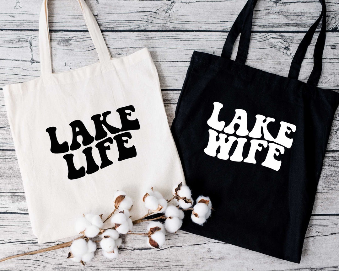 Lake Life Tote Bag, Lake Life Beach Bag, Lake Wife Tote Bag, Canvas ...