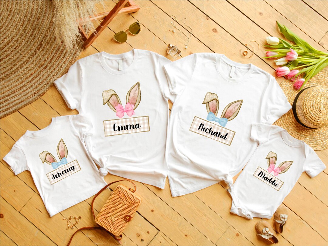 Happy Easter Custom Shirt, Easter Family Trip Shirt, Cute Bunny T-shirt ...