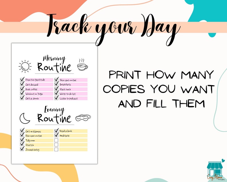 Everyday Routine Checklist | Everyday Planner ! Everyday Routine Chart ...