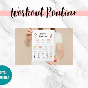 Workout Checklist Workout Planner Workout Routine Chart Daily Exercise ...