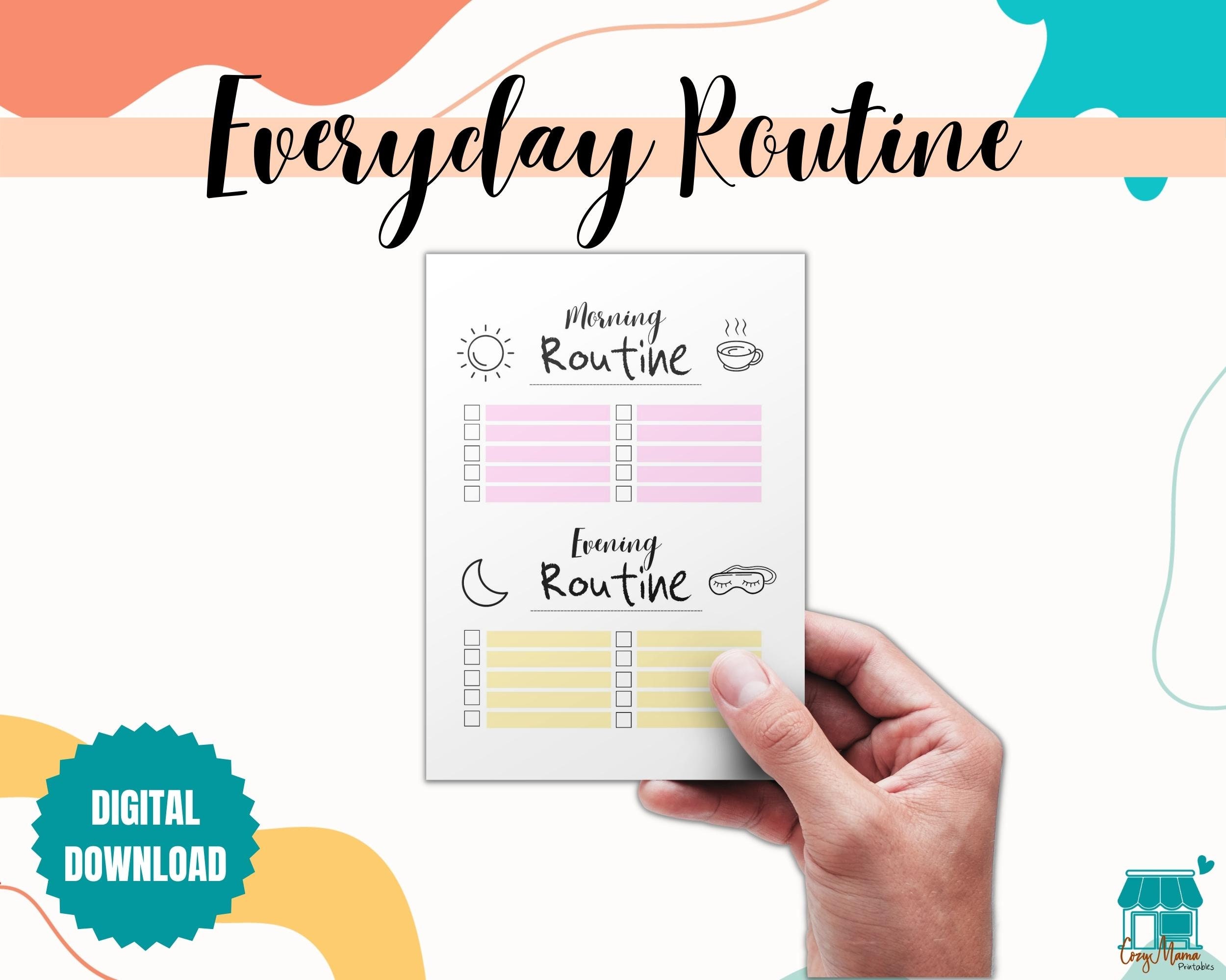 Everyday Routine Checklist | Everyday Planner ! Everyday Routine Chart ...