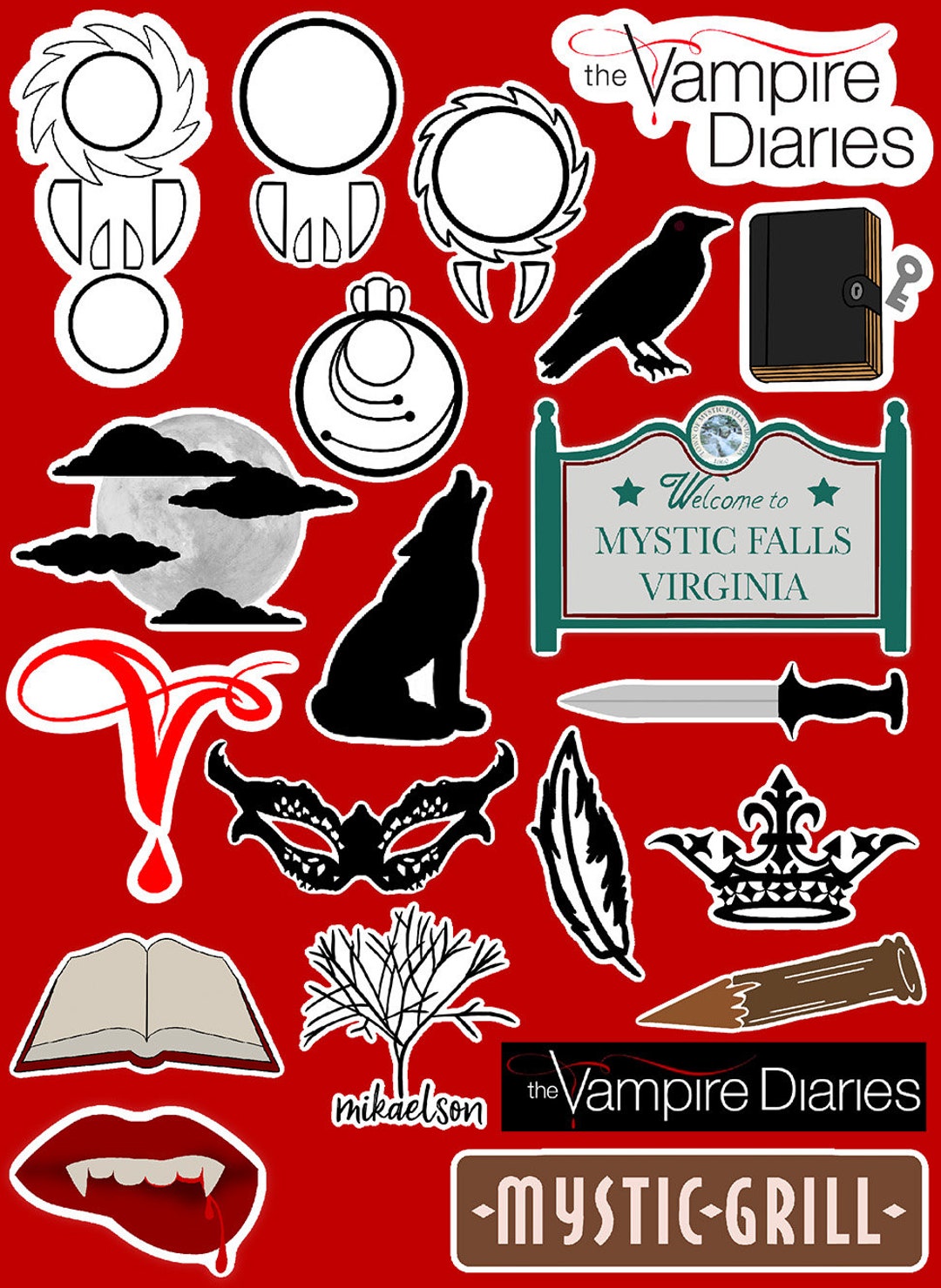 Vampire Diaries Stickers - Matte Stickers - Etsy