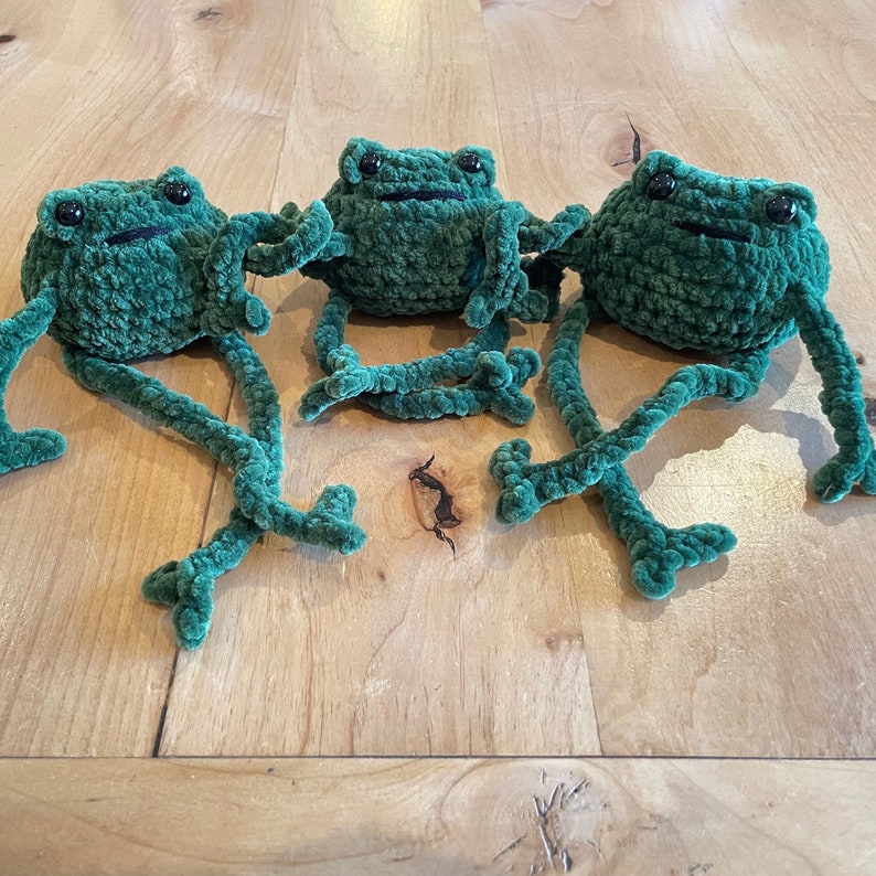 Cheeked up Chuck the Leggy Toad Hand Crocheted Plush and Squishy Chunky ...