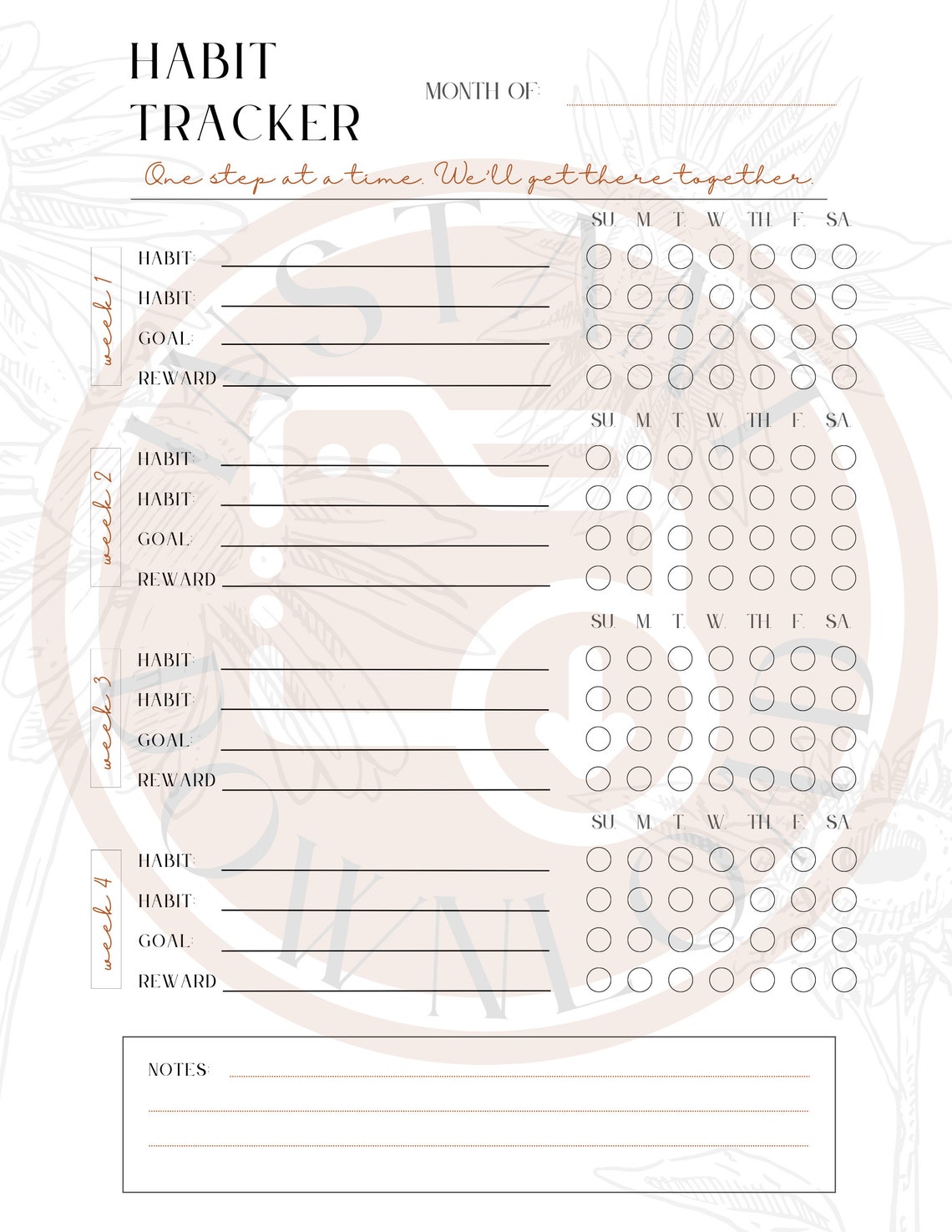 Printable Habit Tracker: Progression Over Perfection; Monthly Weekly ...