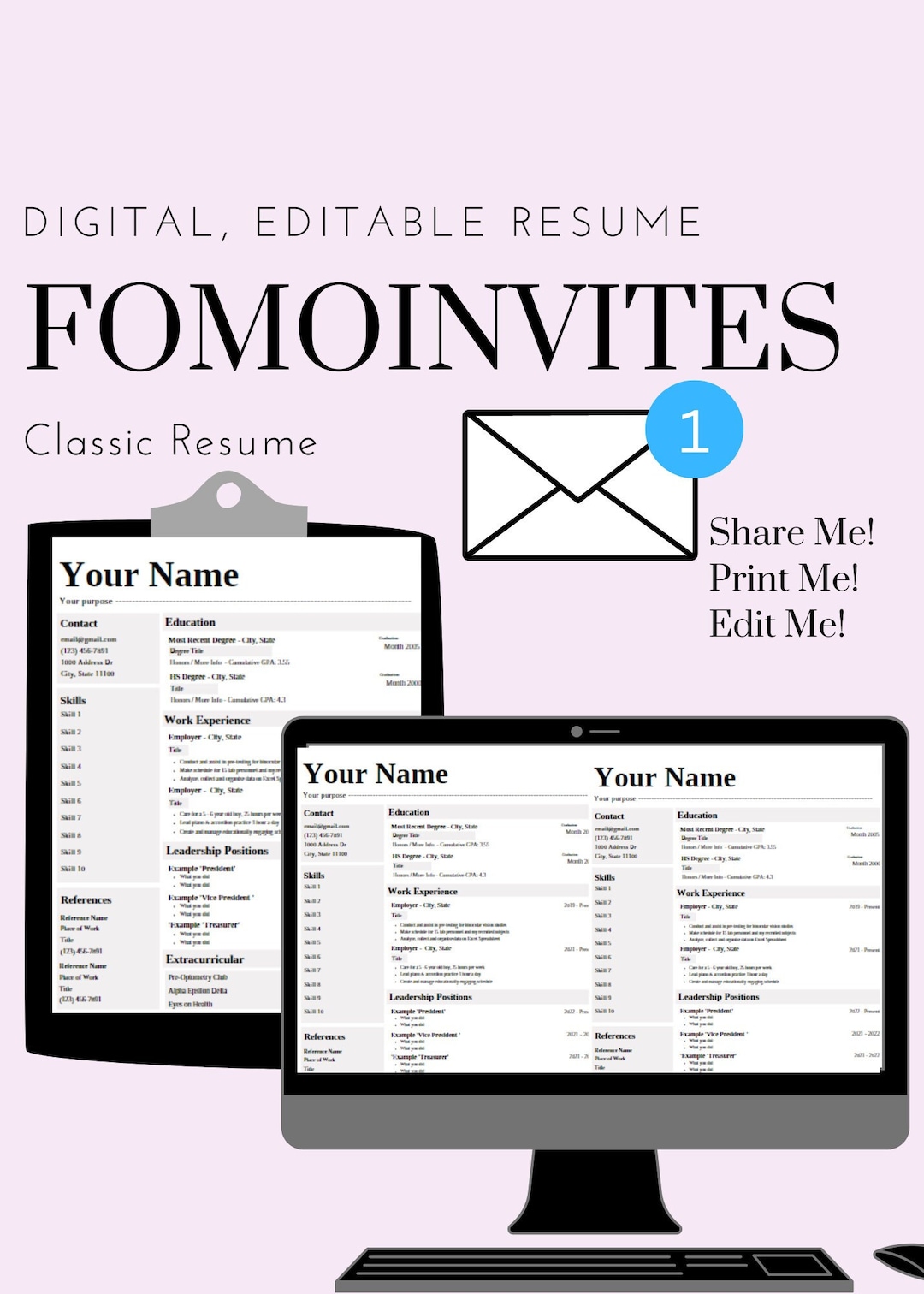 Classic Resume - Etsy