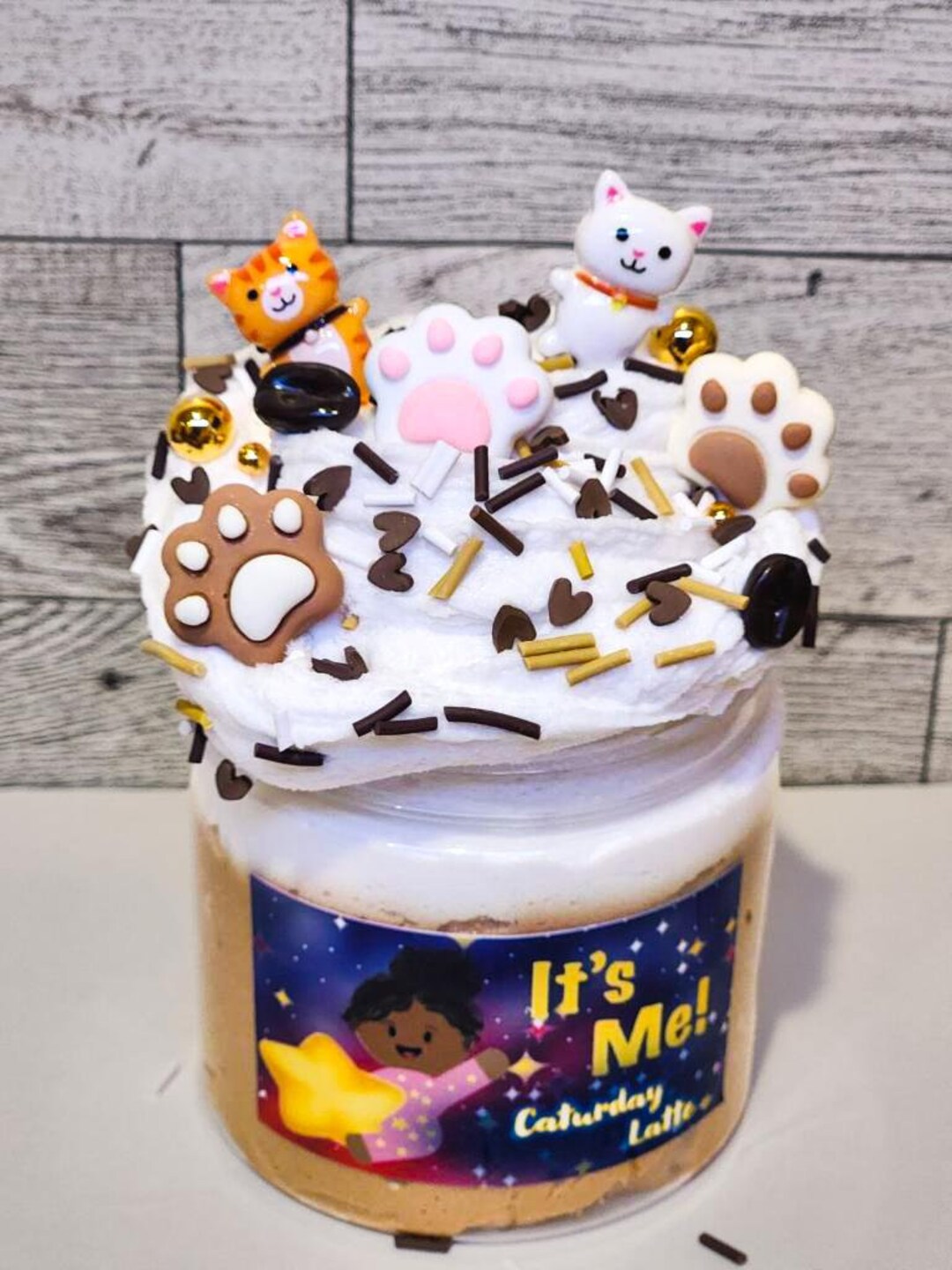 Caturday Latte | Cloud Cream Slime | Cat Slime | Latte Themed | Brown ...