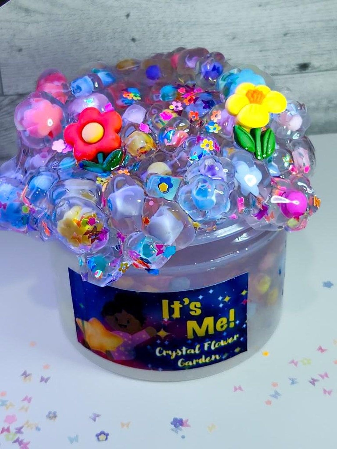 Crystal Flower Garden Clear Slime Frog Spawn Spring Slime Scented Slime ...