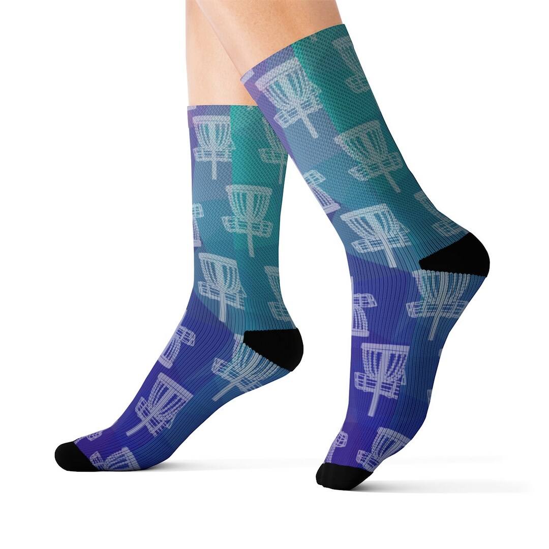 Disc Golf Pattern Socks, Disc Golf Basket Design, Disc Golfer Gift ...