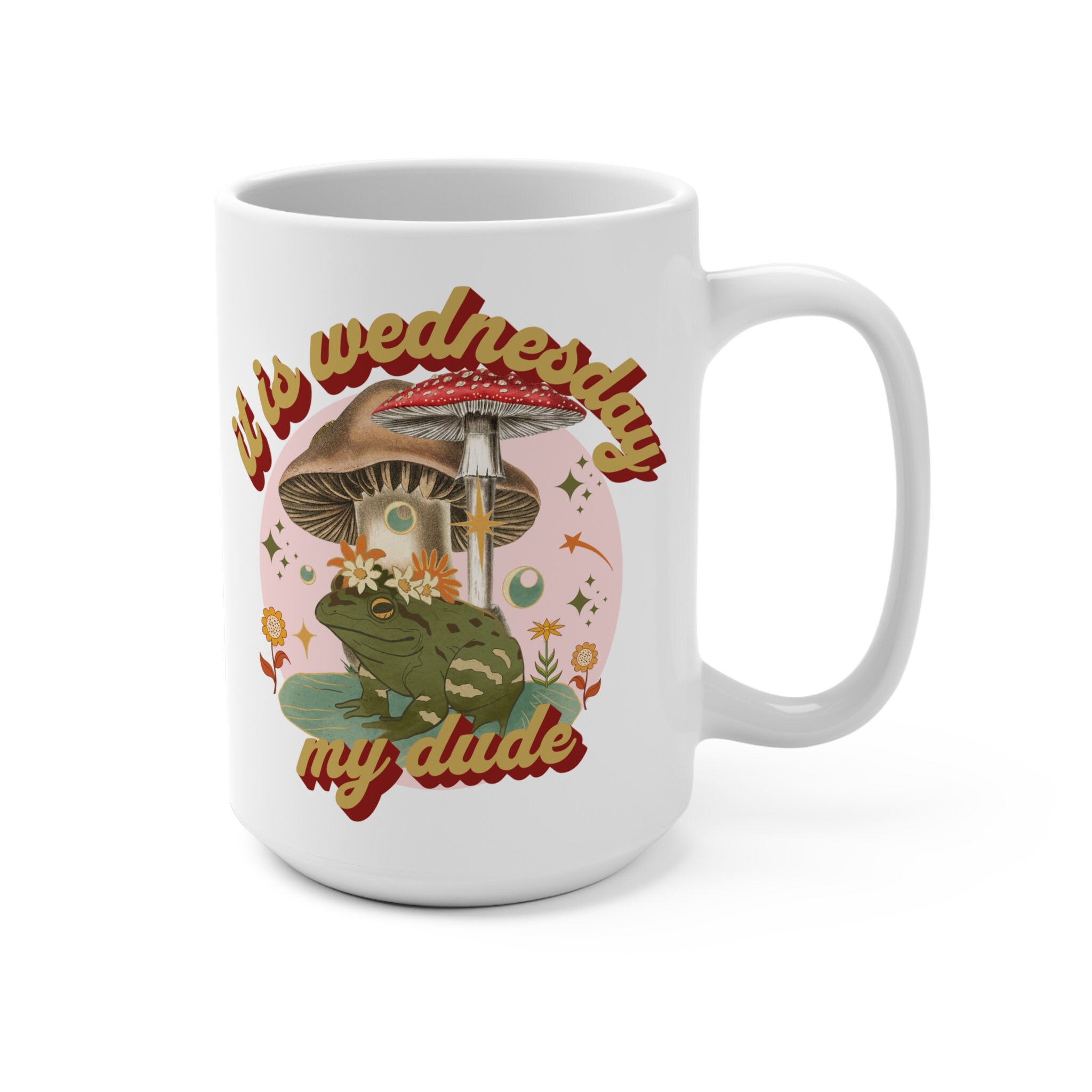 Weird Cottagecore Frog Meme Mug It is Wednesday My Dude - Etsy