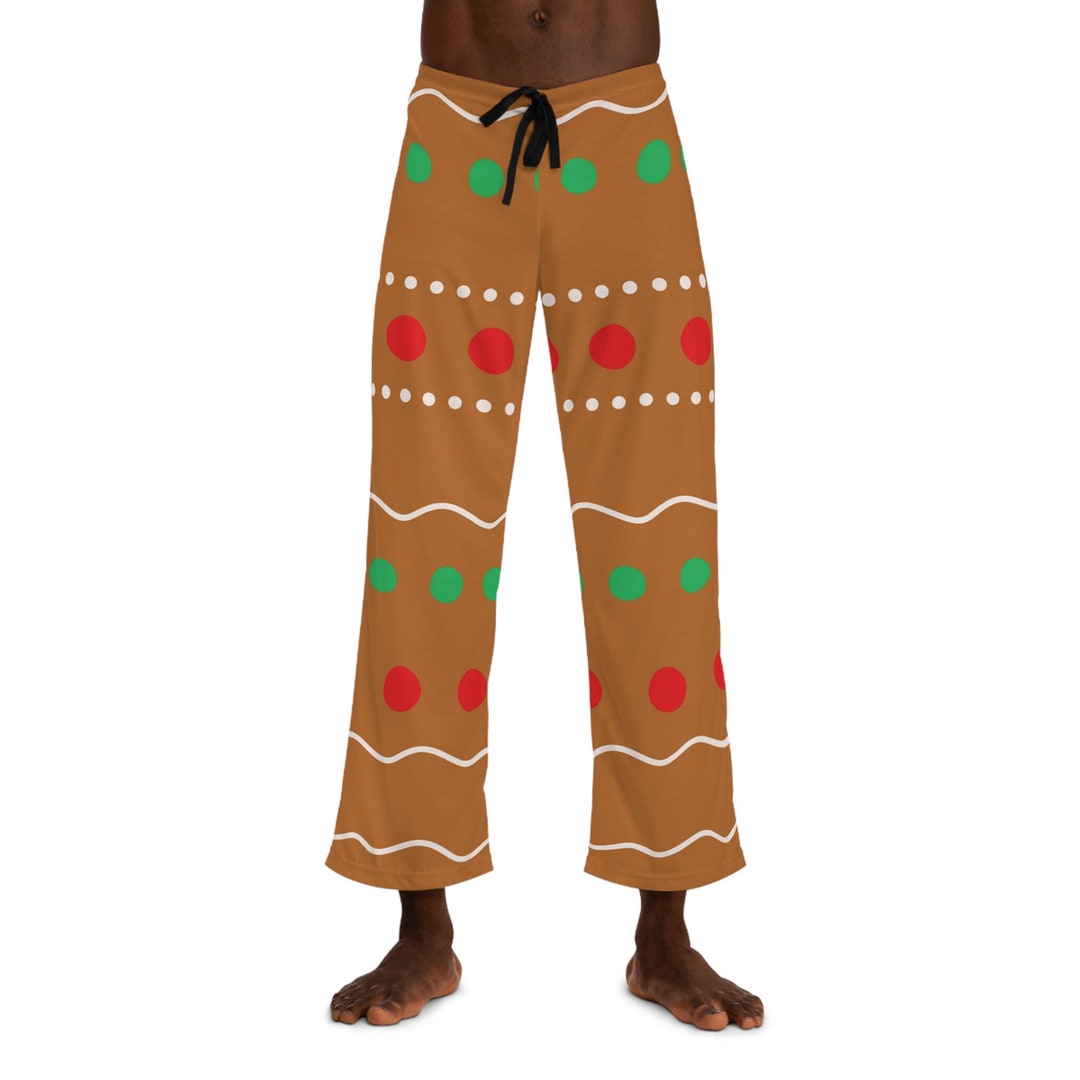 Gingerbread Pattern Lounge Pants Men's Pajama Pants Soft - Etsy