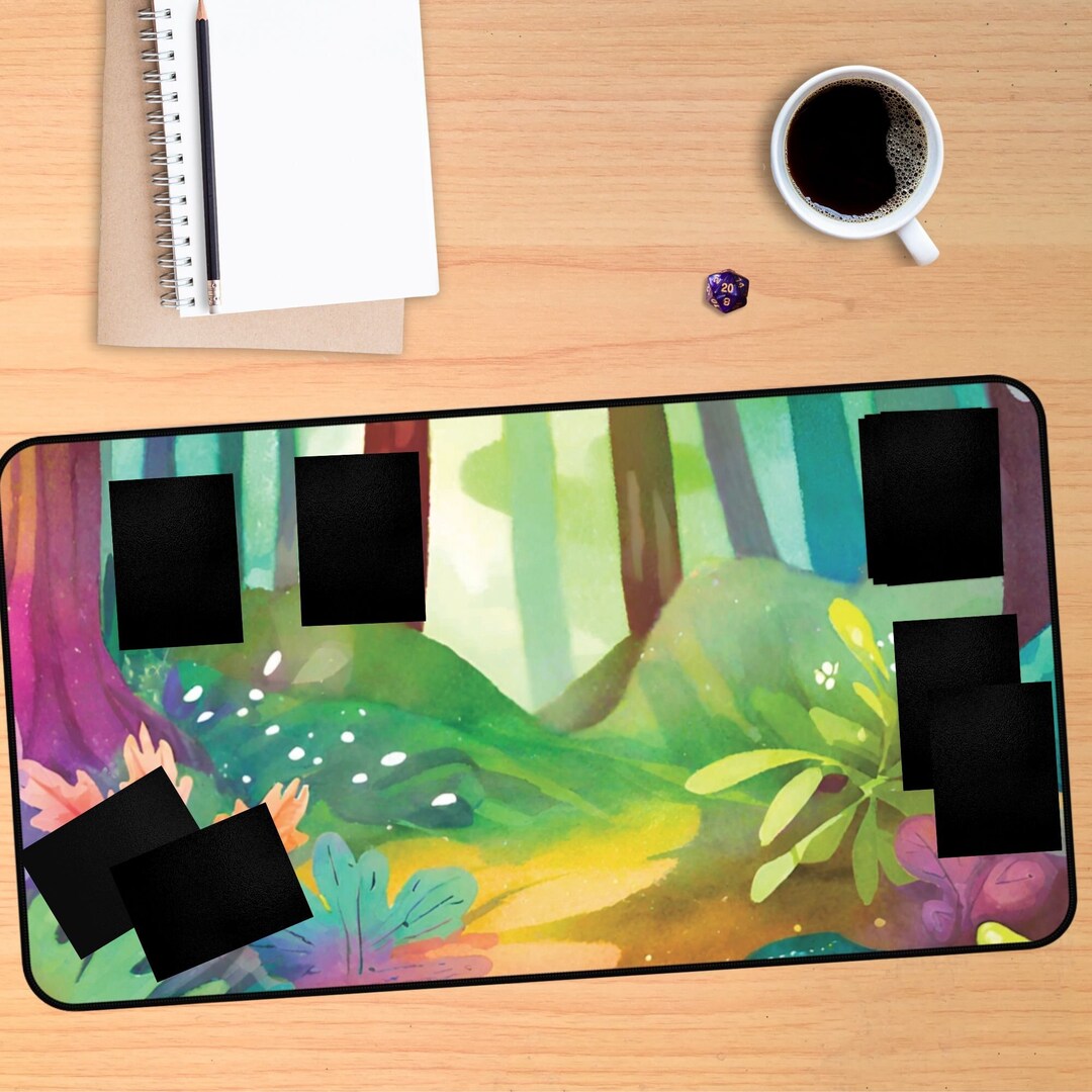 Watercolor Forest Floor Desk Mat Mousepad, Trading Card Game Playmat - Etsy