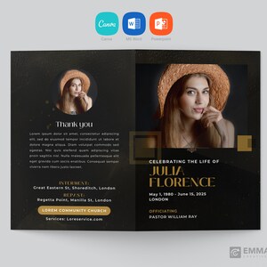 Gold Luxury Funeral Template Funeral Template Funeral - Etsy