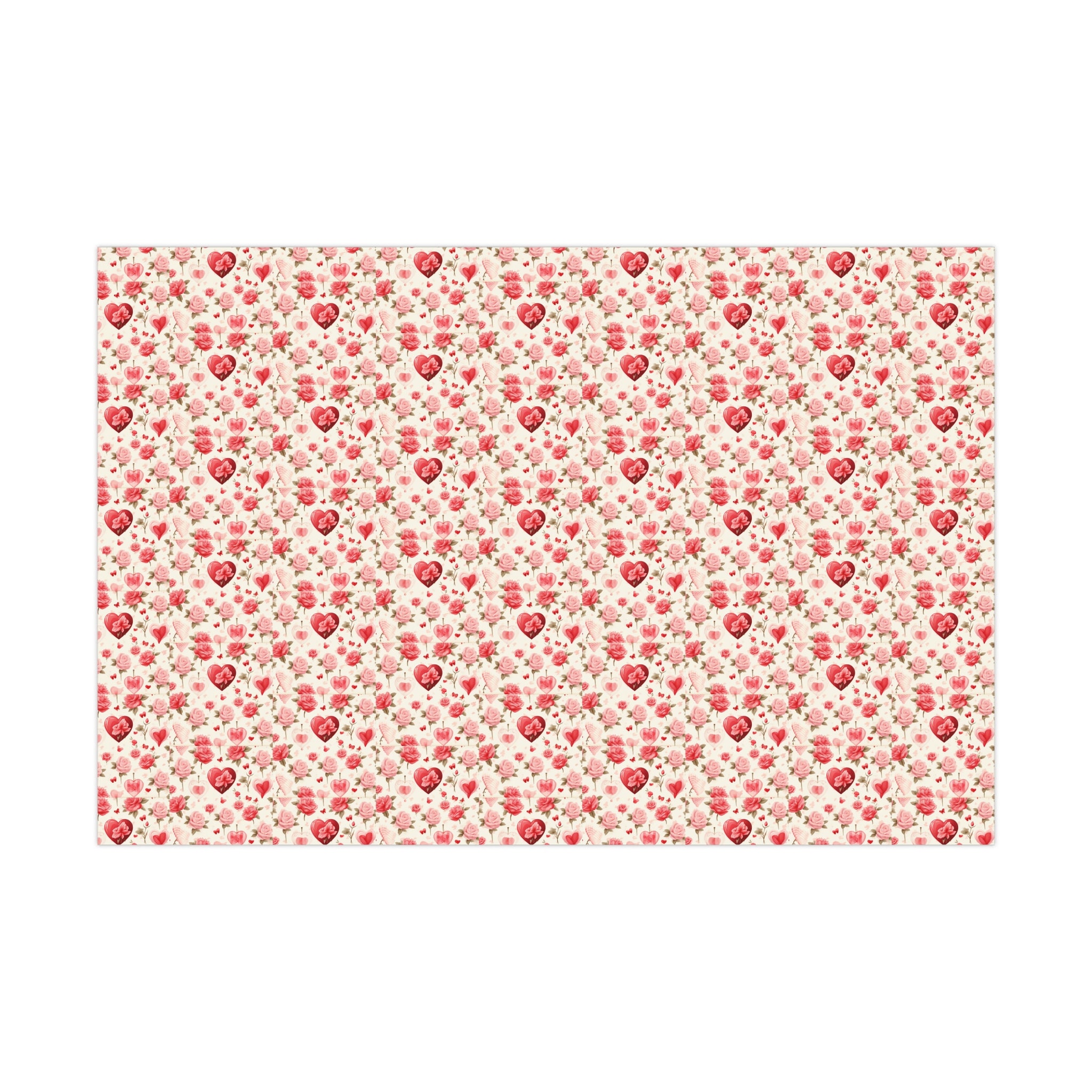 Pink Heart Wrapping Paper, Valentine's Day Gift Wrap sold by Starved ...