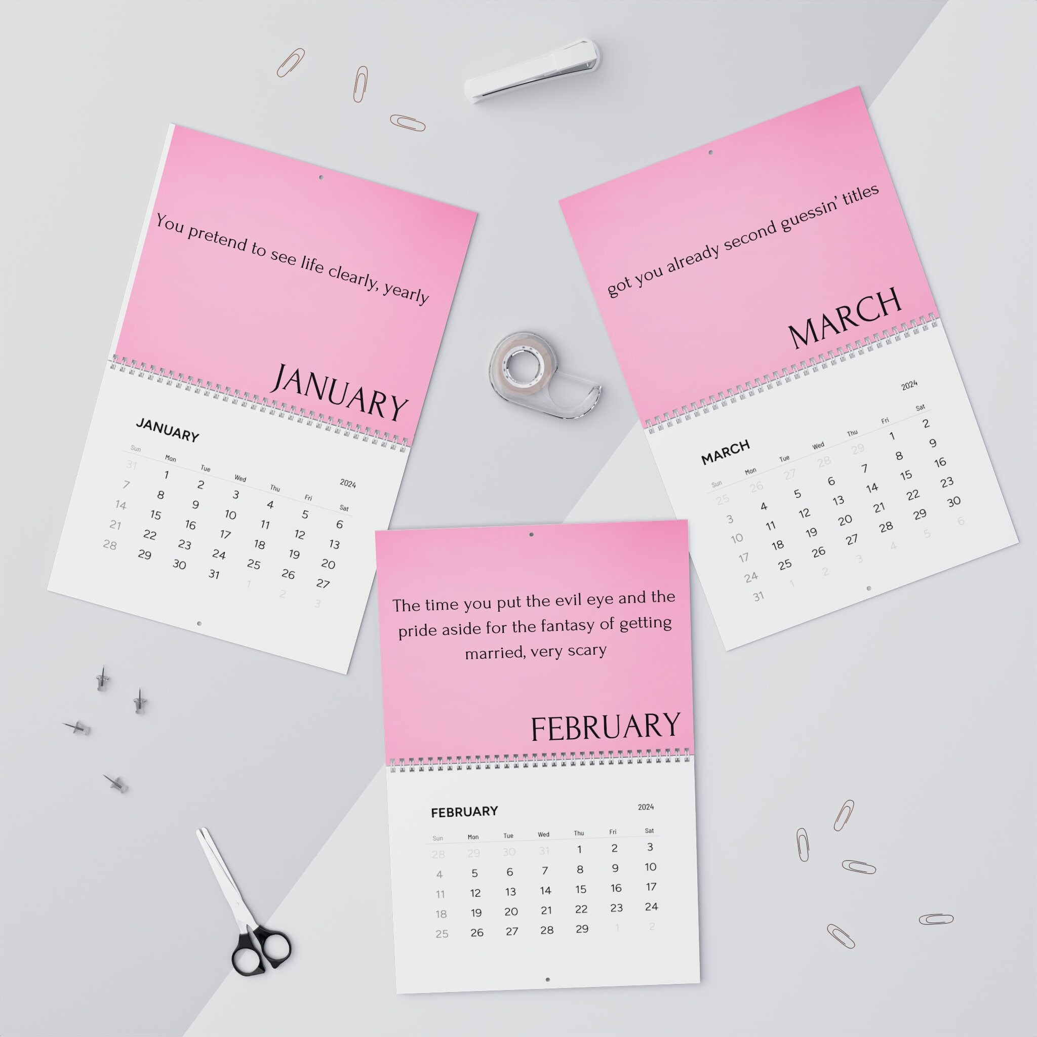 2024 Slime you out OVO Drake SZA Lyric Hanging Wall Calendar sold by ...