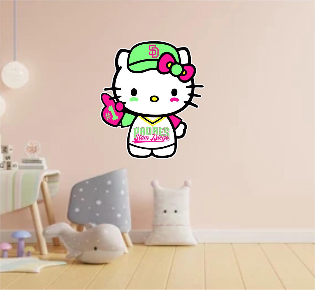 Custom Slam Diego Padres Hello Kitty Removable Wall Graphics - Etsy
