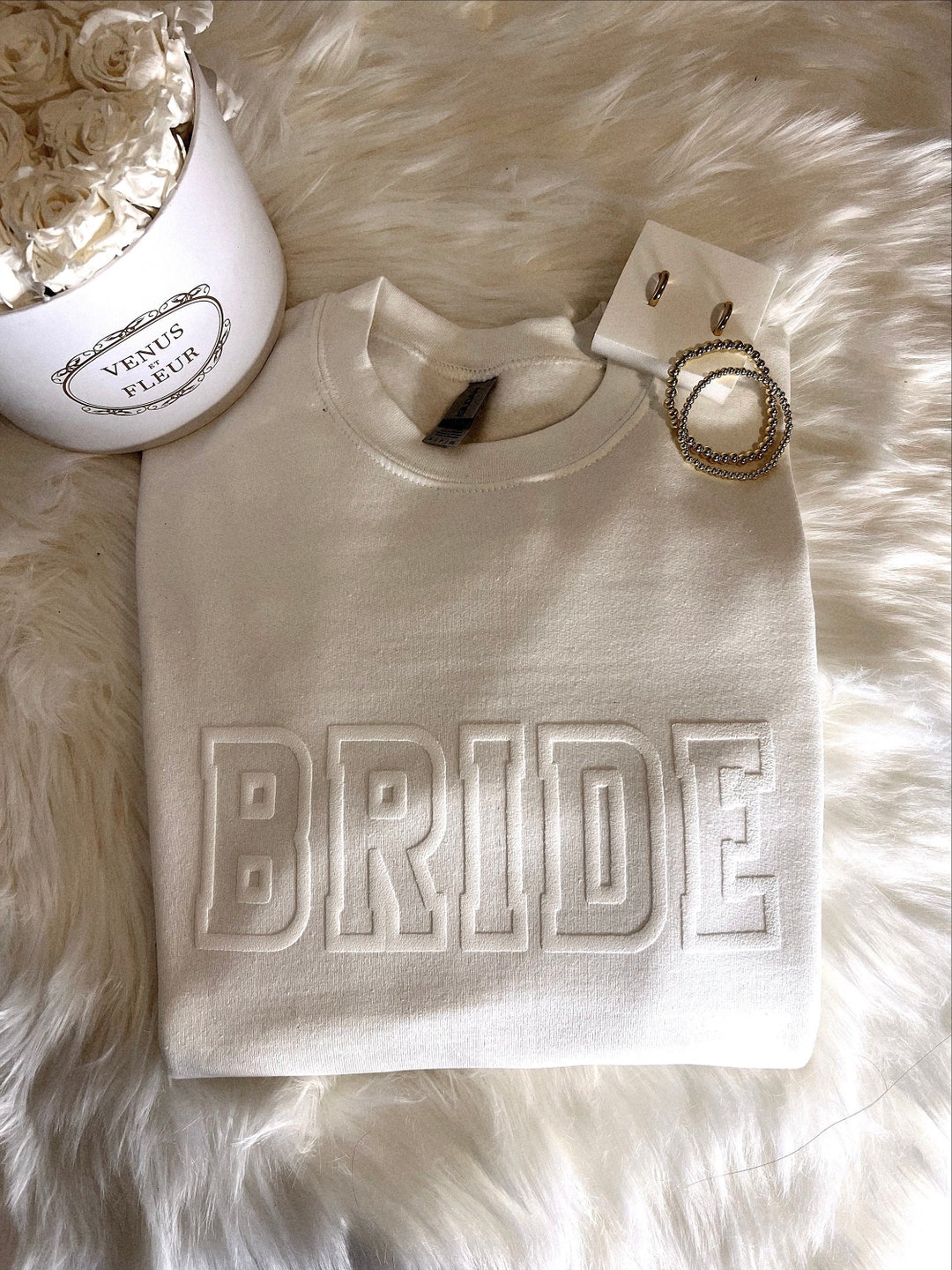 Bride Sweatshirt, Embossed Bride Sweatshirt, Bride Gift, Bride Crewneck ...