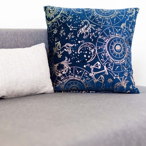 Cozy Plush Celestial Indigo Decorative Pillow Case - Etsy