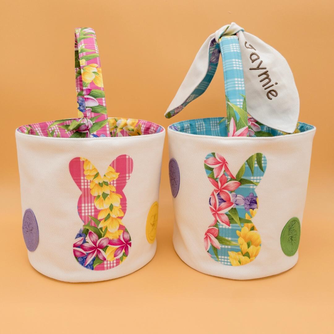 Handmade Hawaiian Easter Basket Personalized With Embroidered Name and ...