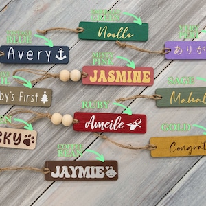 Hawaiian Christmas Stockings With Personalized Wooden Name Tags - Etsy