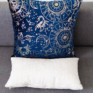 Cozy Plush Celestial Indigo Decorative Pillow Case - Etsy