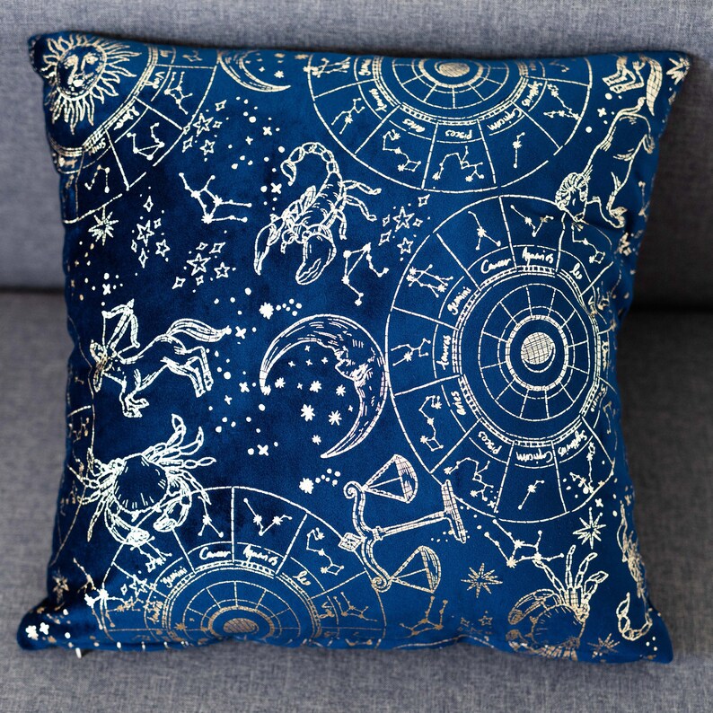 Cozy Plush Celestial Indigo Decorative Pillow Case - Etsy