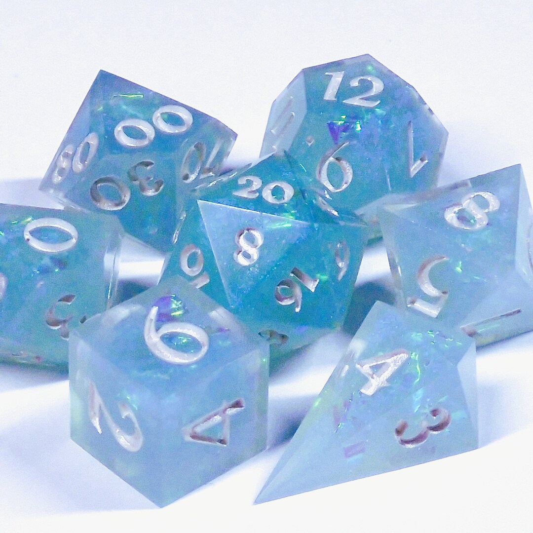 Glacial Shift Blue and White, Handmade, Polyhedral, Sharp Edge, Dnd ...