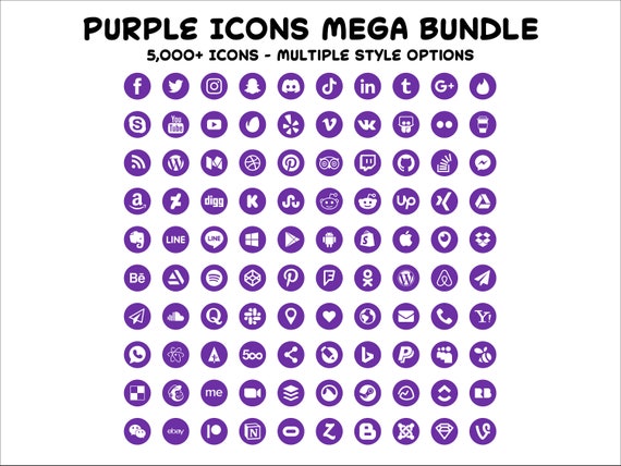Purple Icons SVG Bundle Over 5000 Icons Circut Ready Blog - Etsy