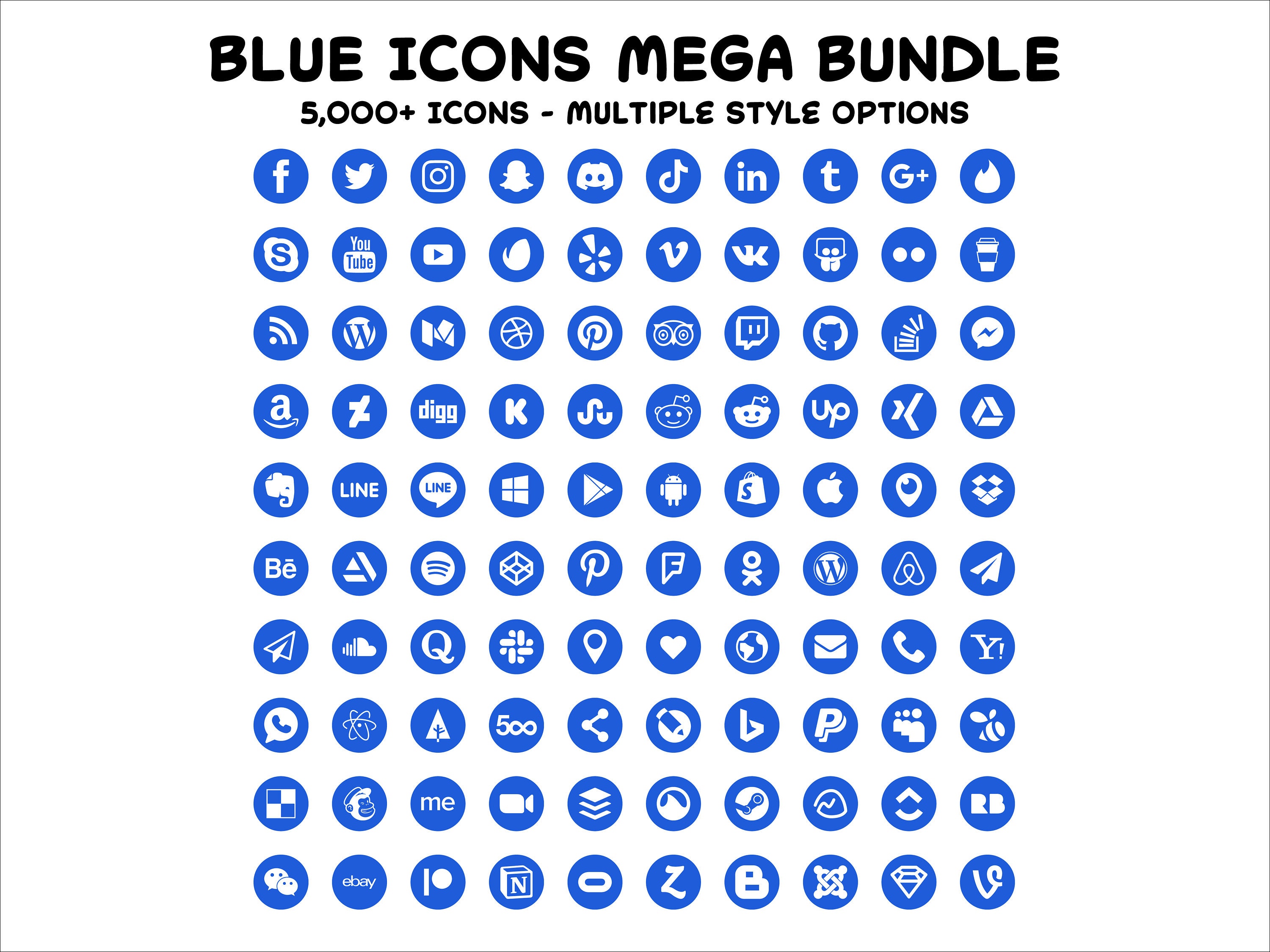Blue Icons SVG Bundle Over 5000 Icons Circut Ready Blog - Etsy