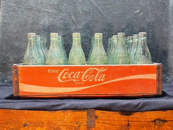 Vintage Wooden Coca-cola Bottle Crate Filled With Vintage Coke - Etsy