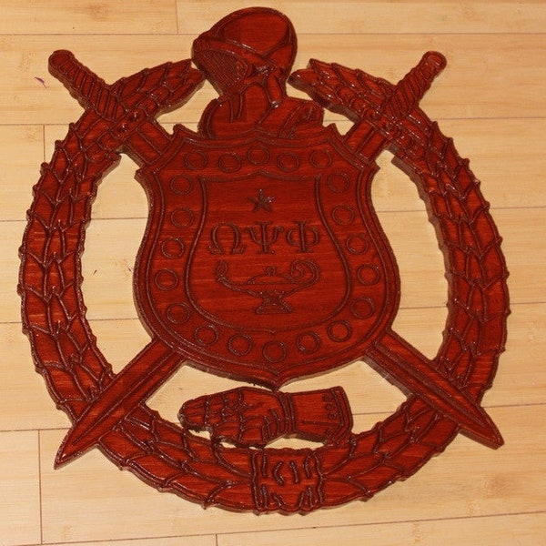Wooden Omega Psi Phi Shield - Etsy