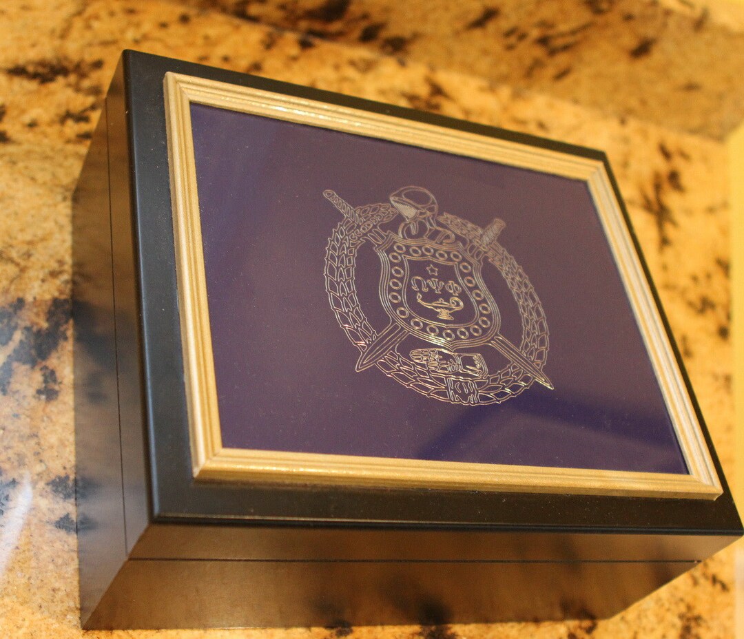 Omega Psi Phi Cigar Humidor Holds 40 50 Cigars Etsy