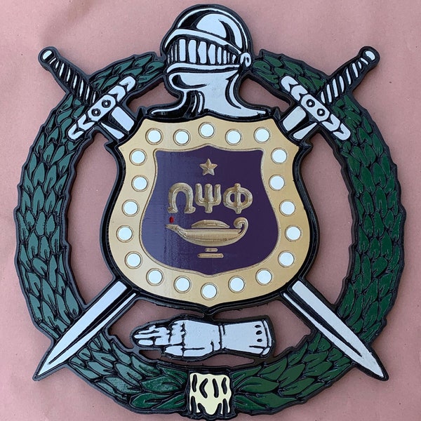 Wooden Omega Psi Phi Shield - Etsy