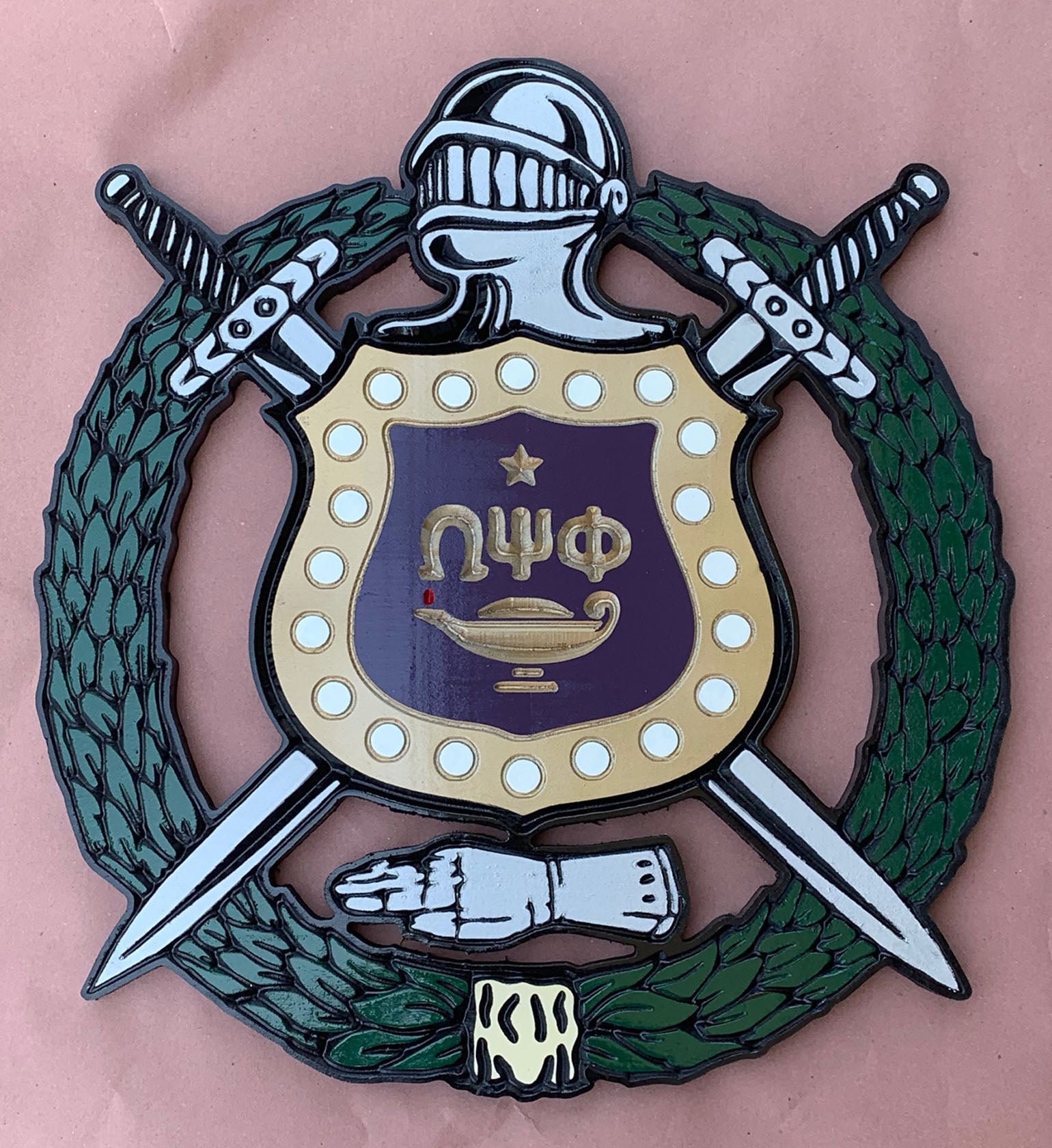 Omega Psi Phi Shield Painted C 1968 - Etsy