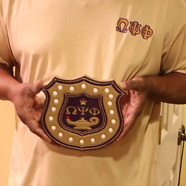 Wooden Omega Psi Phi Shield - Etsy
