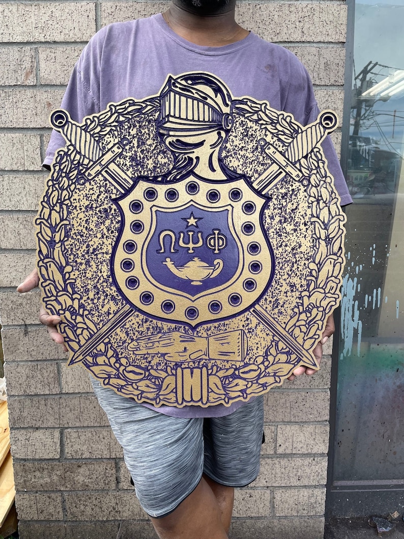 Omega Psi Phi Shield 1923 Painted 24 Tall - Etsy