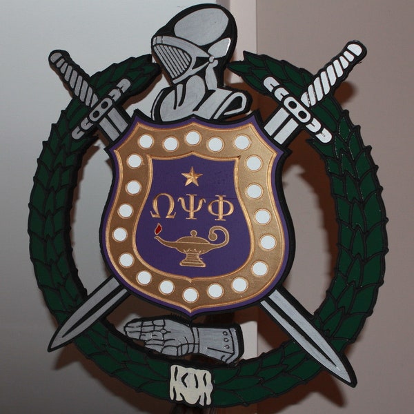 Wooden Omega Psi Phi Shield - Etsy